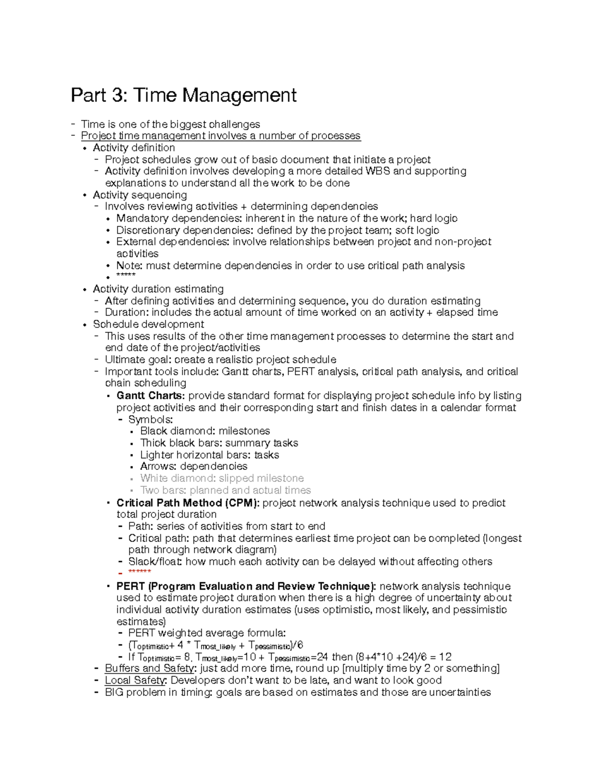 CPS714 Part 3 Lecture Notes - Part 3: Time Management Time is one of ...
