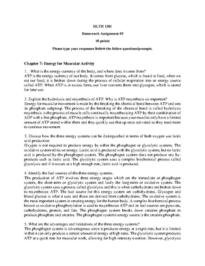 HW Assignment 4- Chapter 6 HLTH 1301 - Christina Hurst HLTH 1301 Homework Assignment # 10 points ...