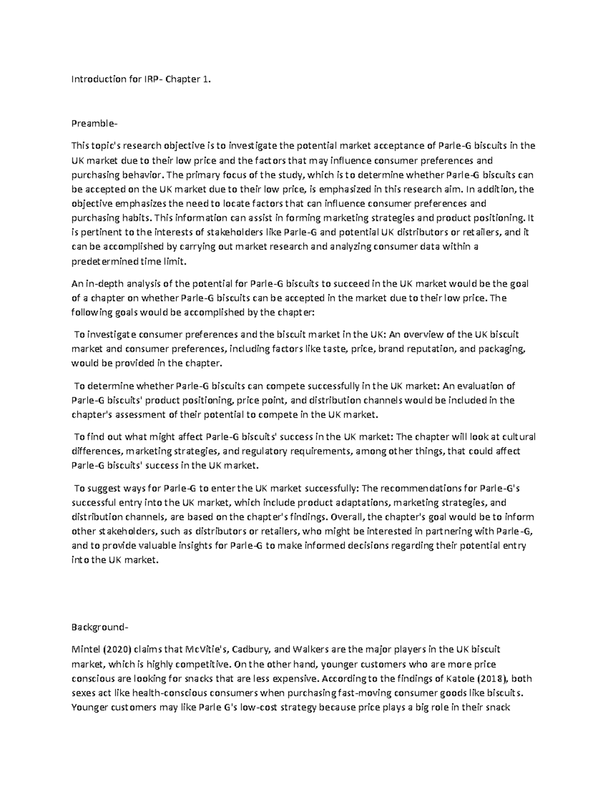 IRP Introduction Final. - Introduction for IRP- Chapter 1. Preamble ...