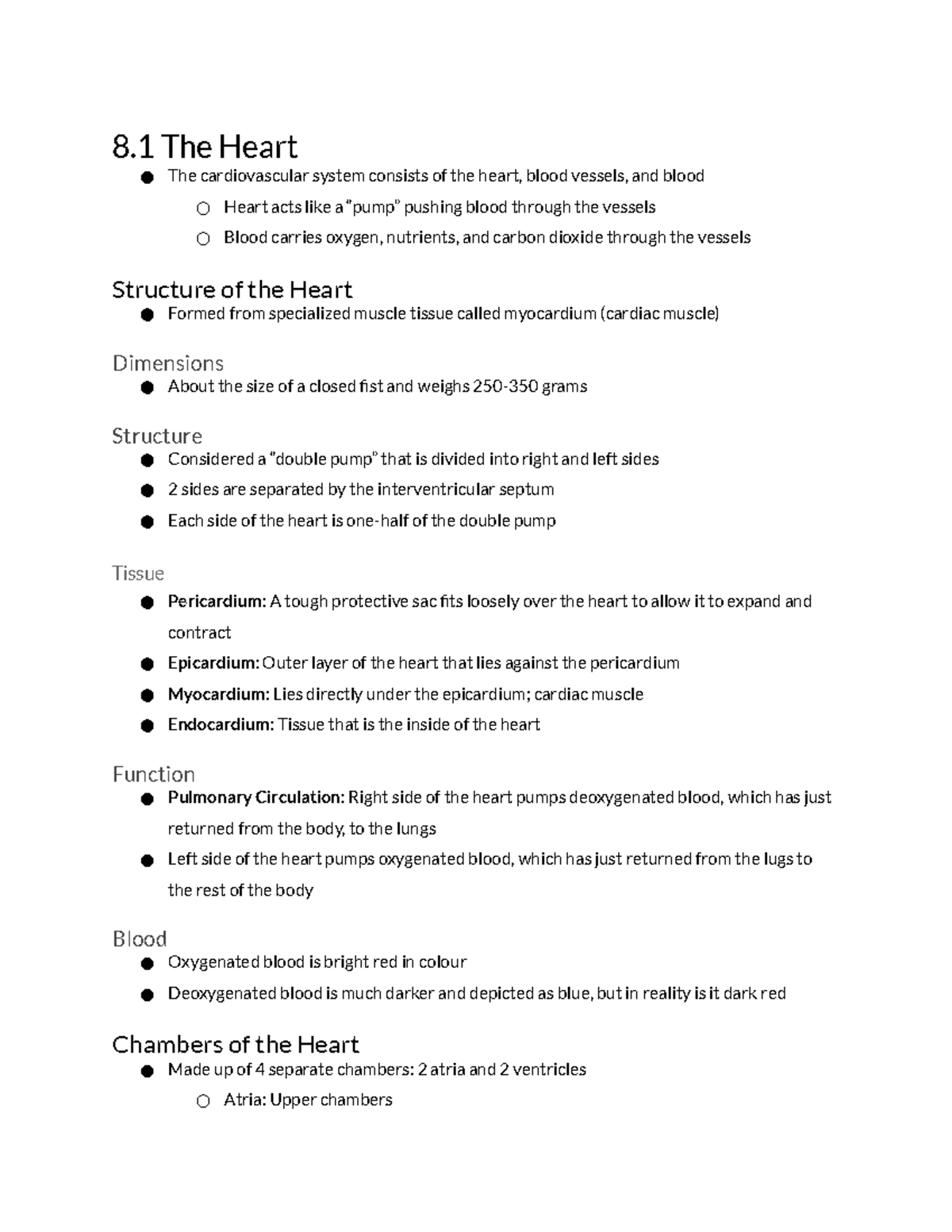 8 Cardiovascular and Respiratory Systems - 8 The Heart The ...