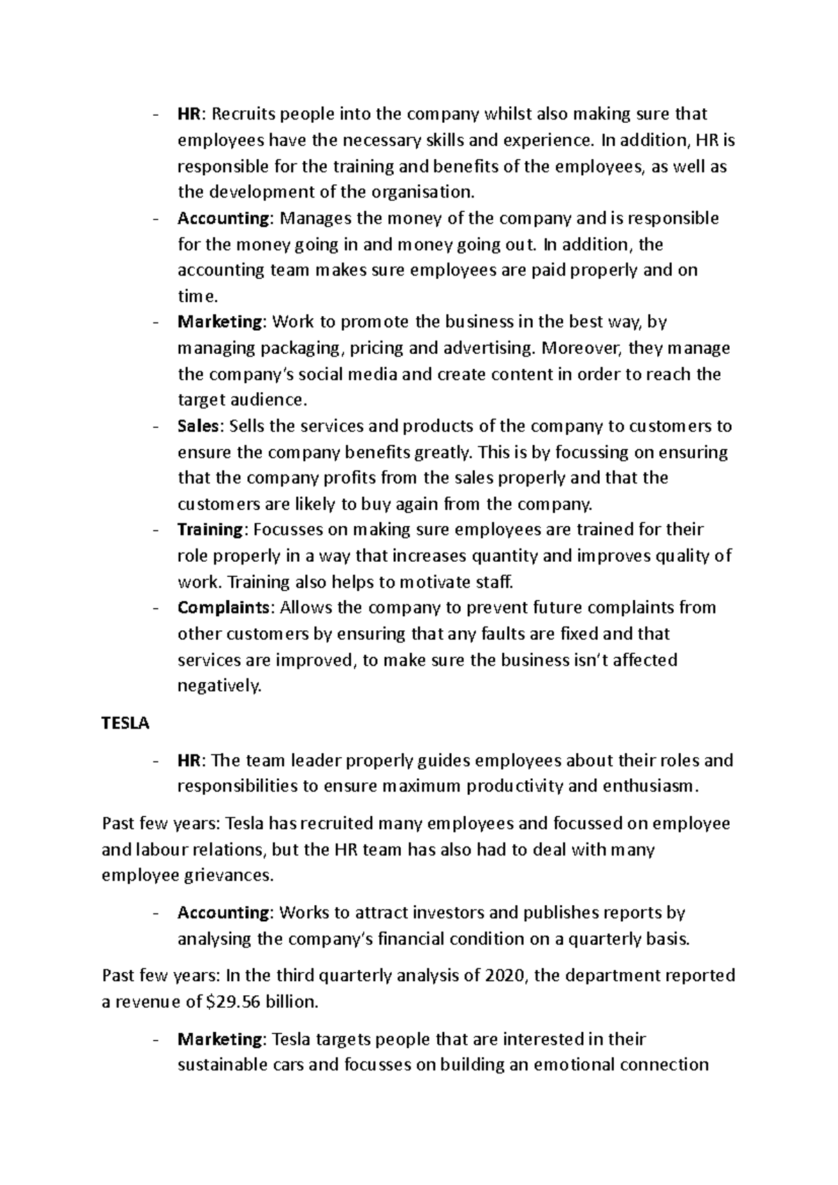 Business Studies Notes - HR: Recruits people into the company whilst ...