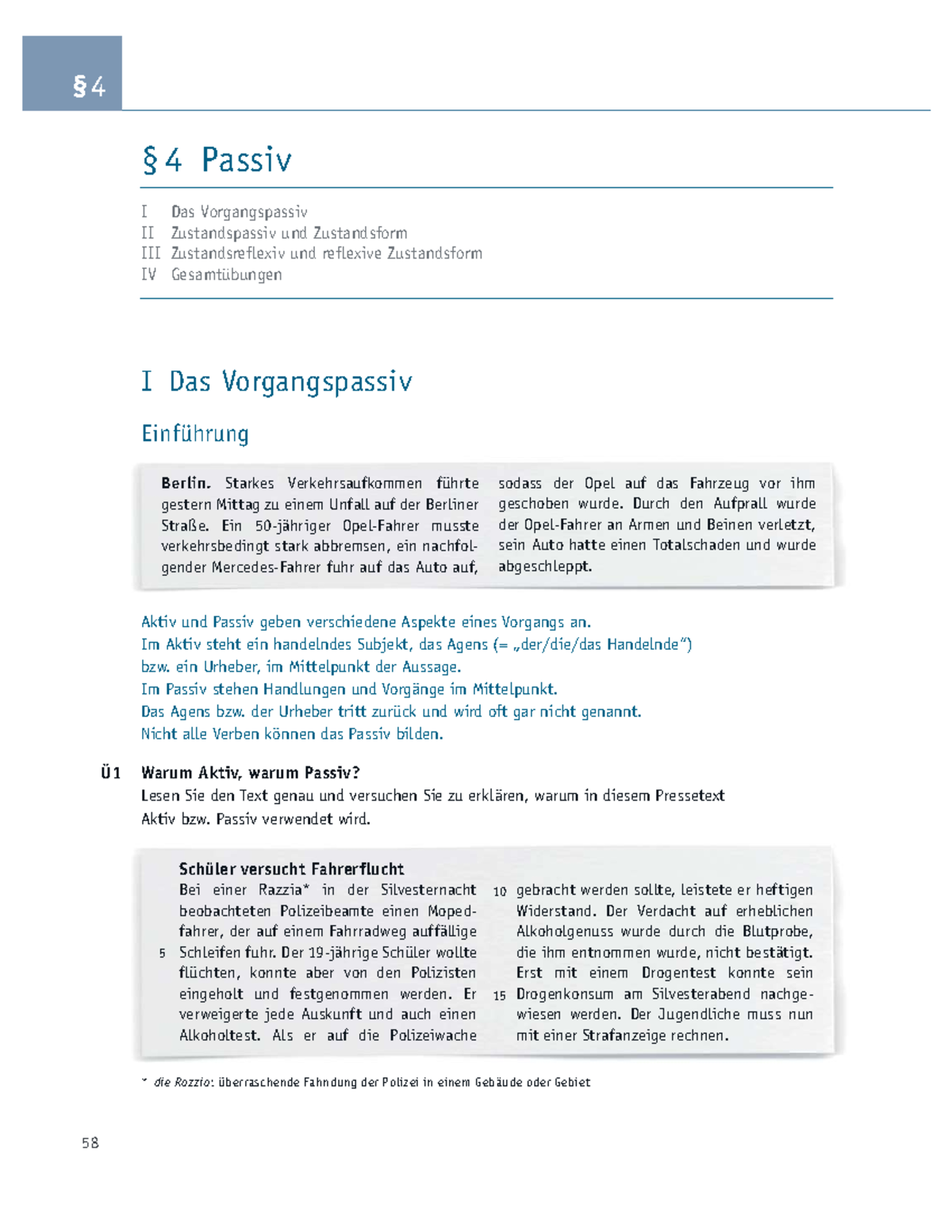 Passiv-b2 - 4 § 4 Passiv I Das Vorgangspassiv II Zustandspassiv und ...