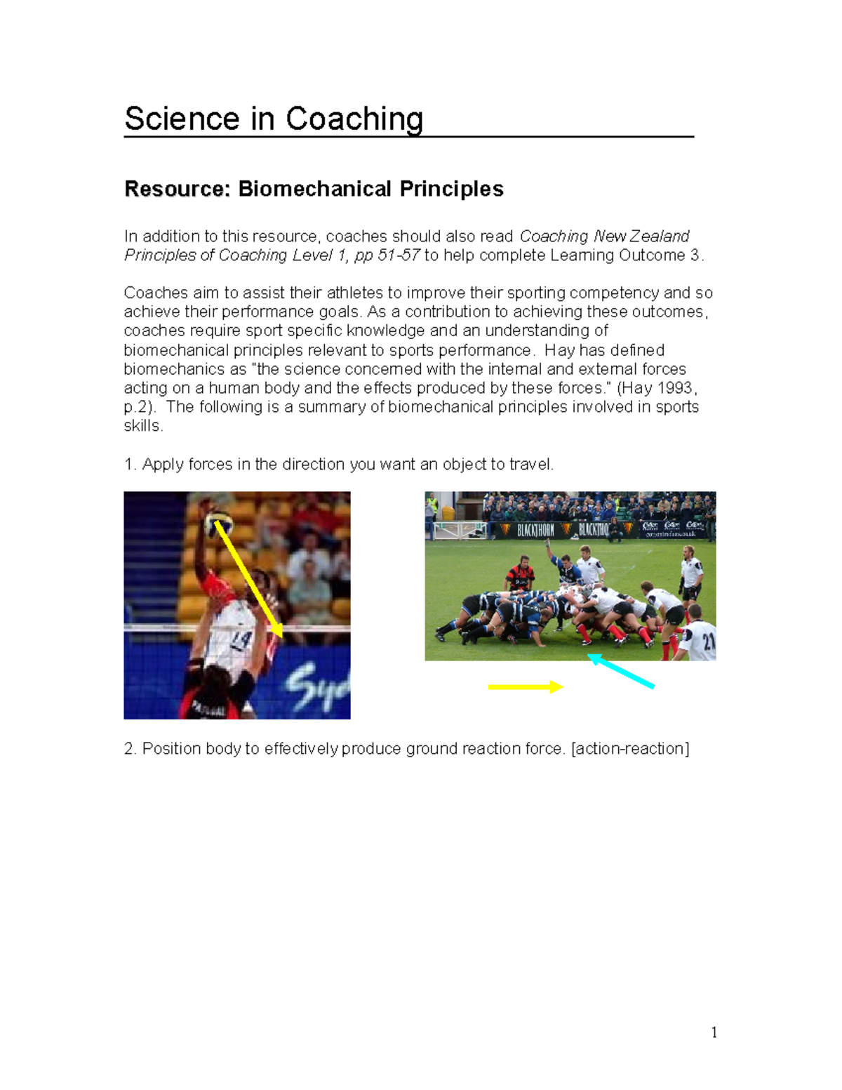 Biomechanical principles resource may 07 - Science in Coaching Resource ...