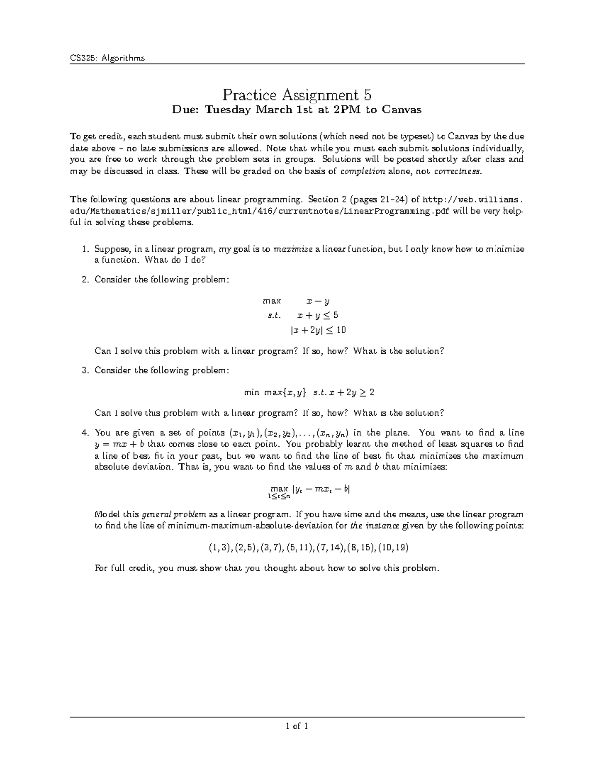 Practice-5 - Prof. Xiaoli Fern - CS325: Algorithms Practice Assignment ...