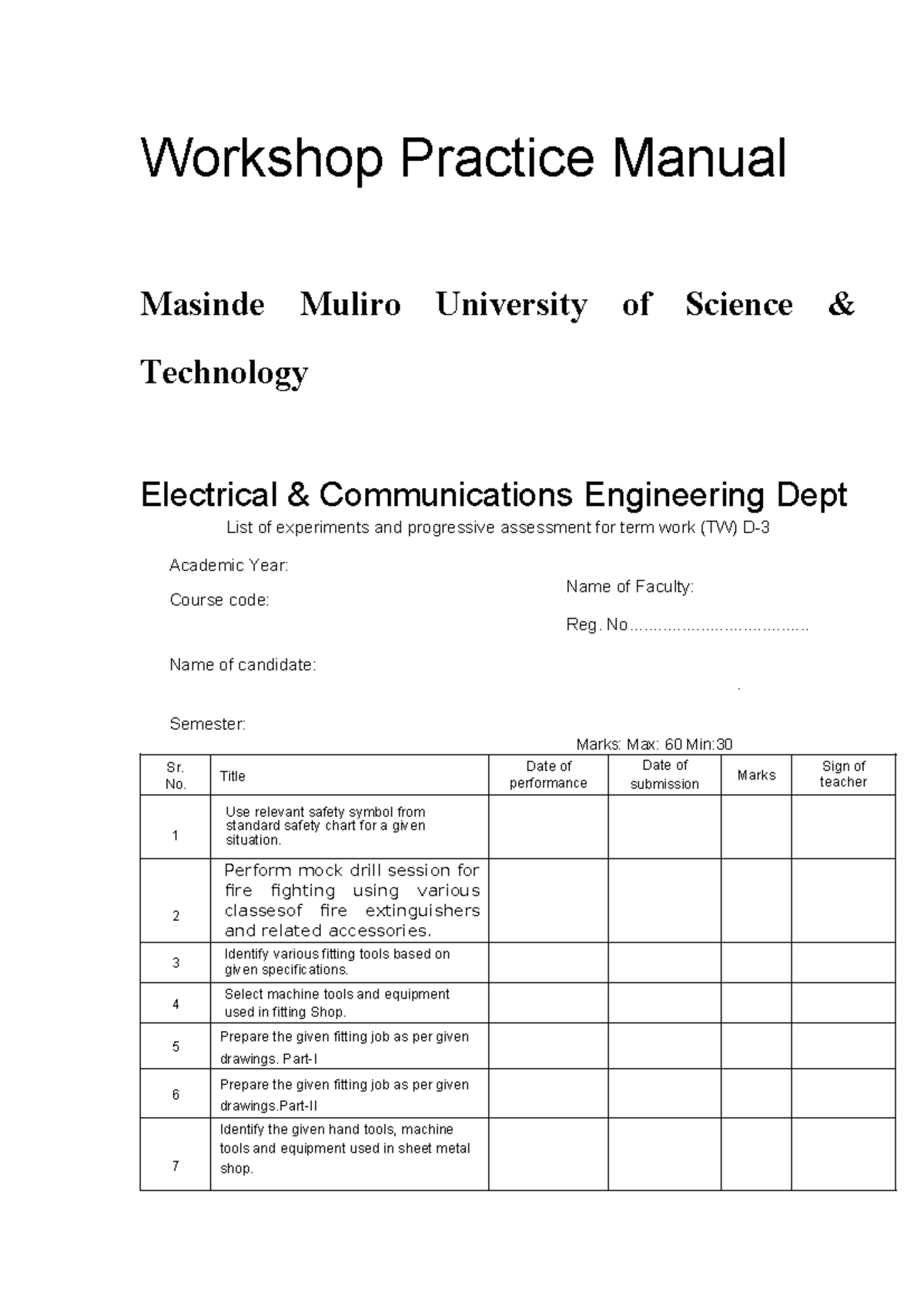 ECE Workshop Practice Manual - Workshop Practice Manual Masinde Muliro ...