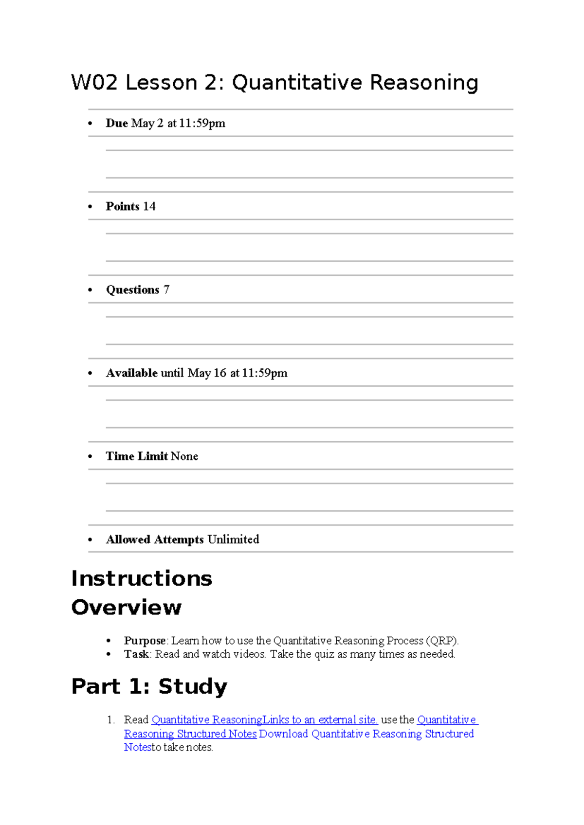 Math108x w02 quiz Quantitative Reasoning - W02 Lesson 2: Quantitative ...