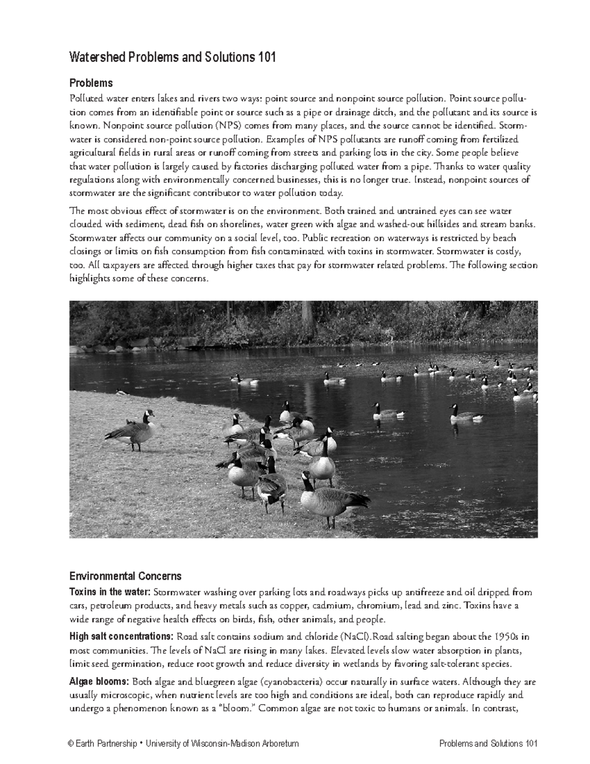 Watershed Problems and Solutions 101 - Point source pollu- tion comes ...