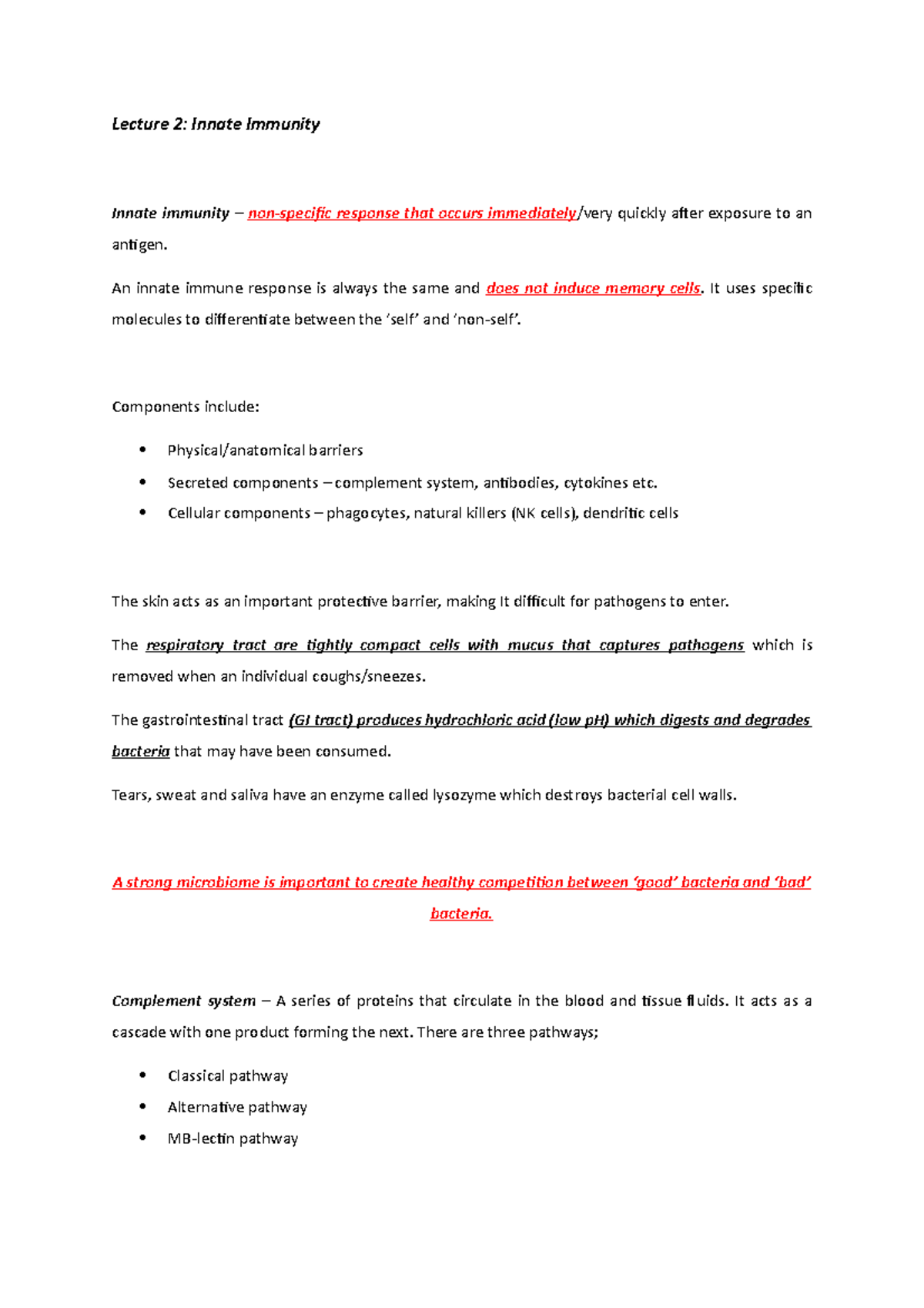 Lecture 2 - Innate Immunity 3 - Lecture 2: Innate Immunity Innate ...