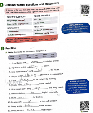 Focus on Grammar 16 - Class Practice. - ESL 5 11733 - Studocu