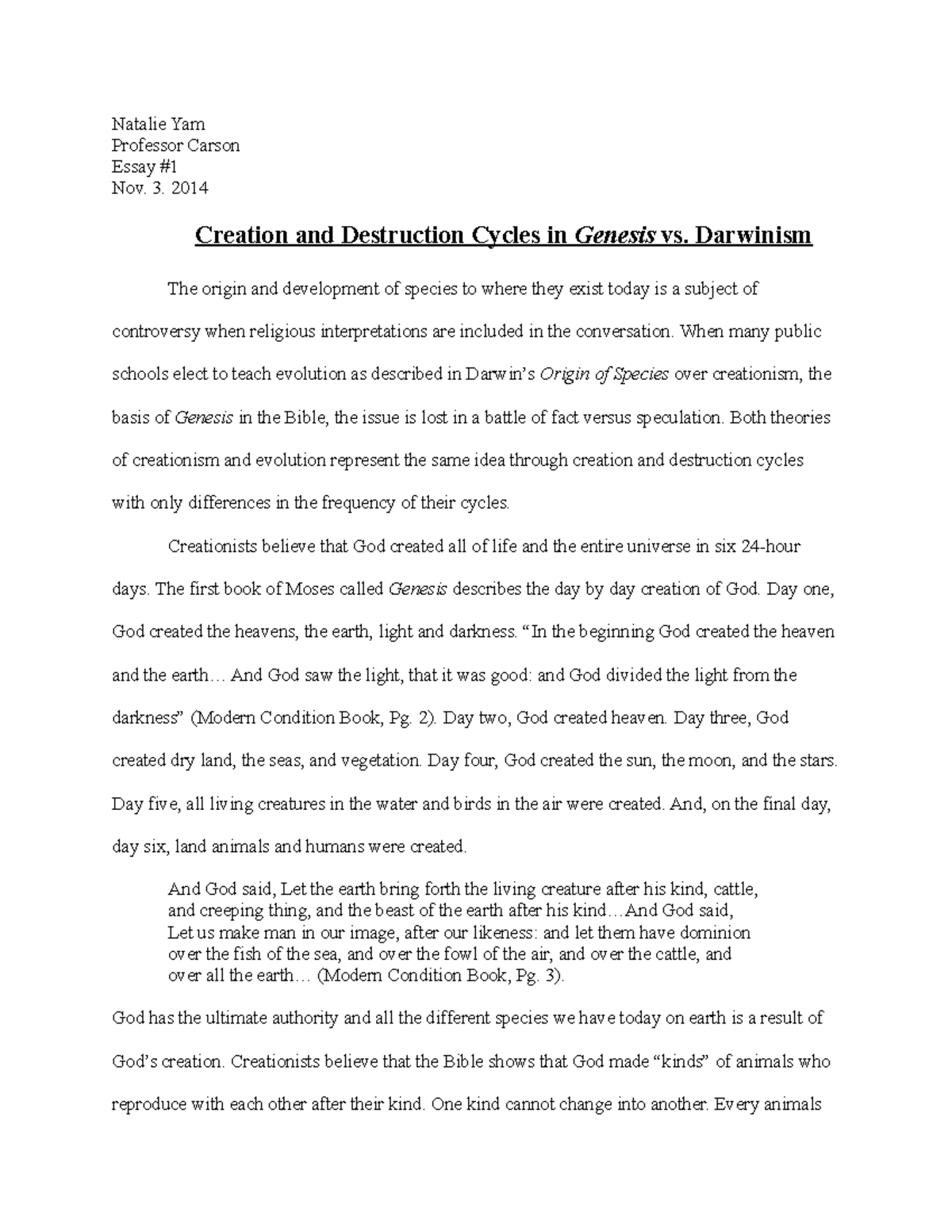 Mod Con Essay #1 - Grade: A - Natalie Yam Professor Carson Essay # Nov ...