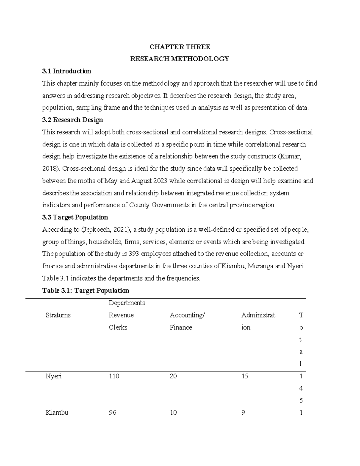Methodology - proposal - CHAPTER THREE RESEARCH METHODOLOGY 3 Introduction This chapter mainly ...
