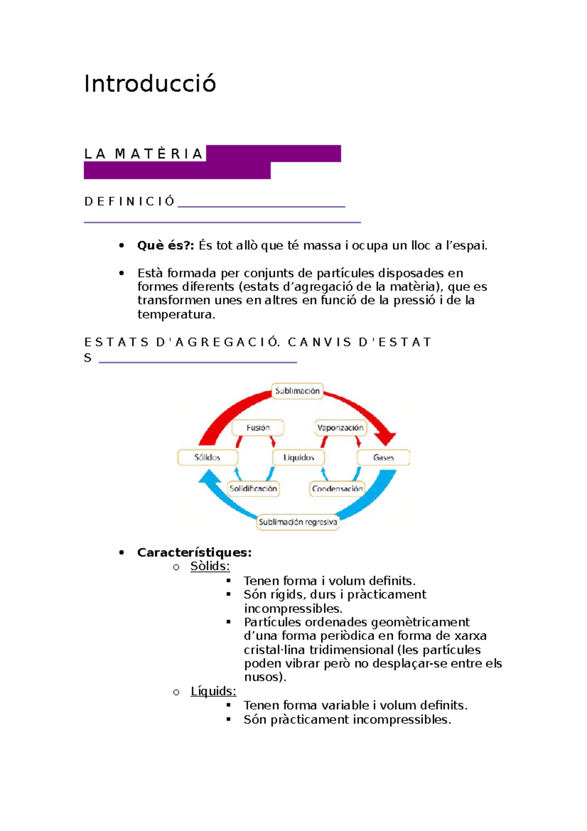 Introducció - Tema introductori - Introducció L A M A T È R I A D E F I ...