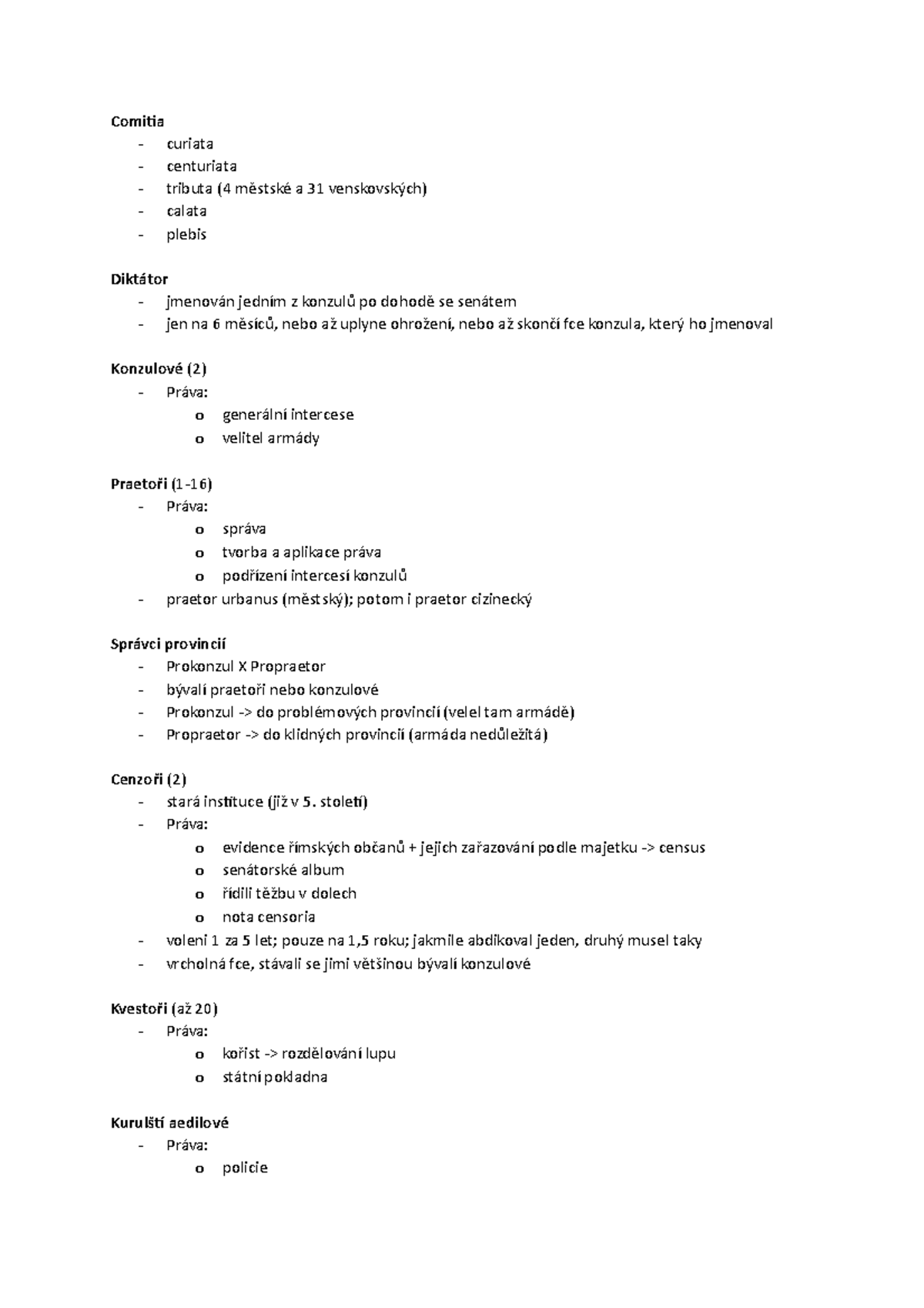 Výpisky-z-výpisků - vše co musíš vědět - Comitia - curiata - centuriata ...