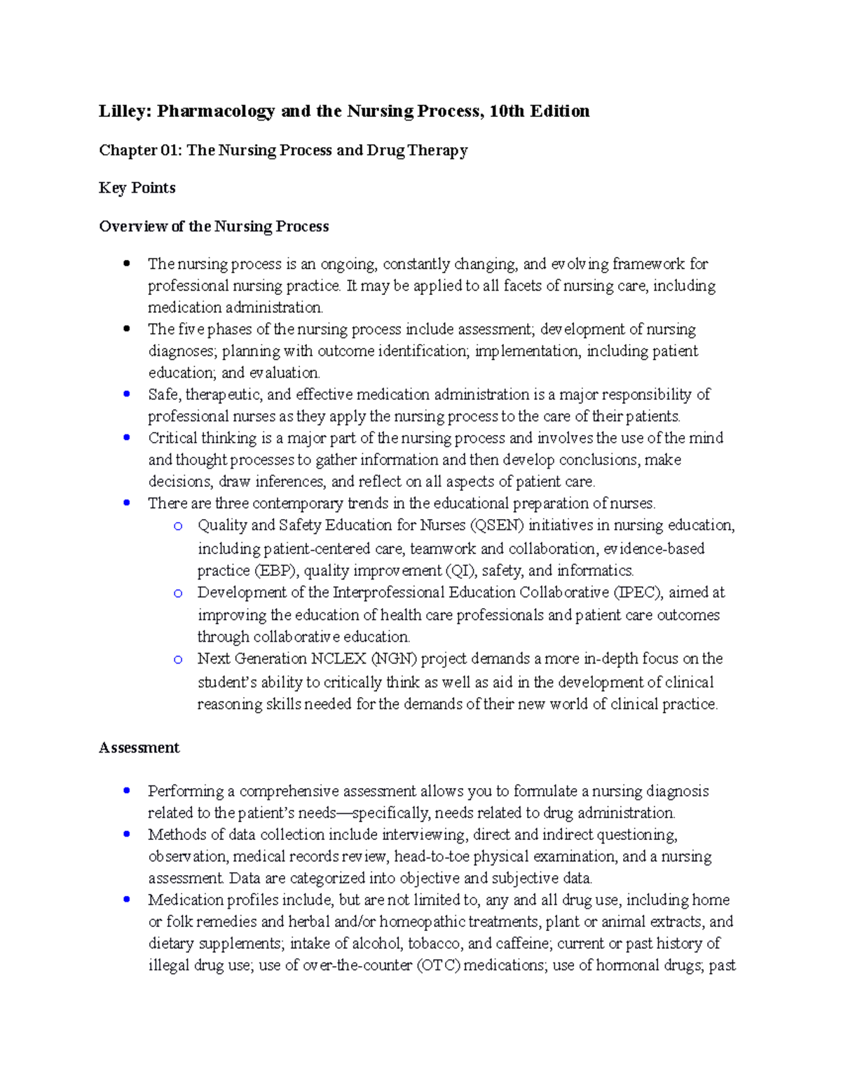 Chapter 001 - power point - Lilley: Pharmacology and the Nursing ...