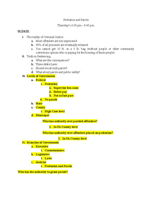 Parole and probation study guide final - KEY: [] = definition [] = test ...