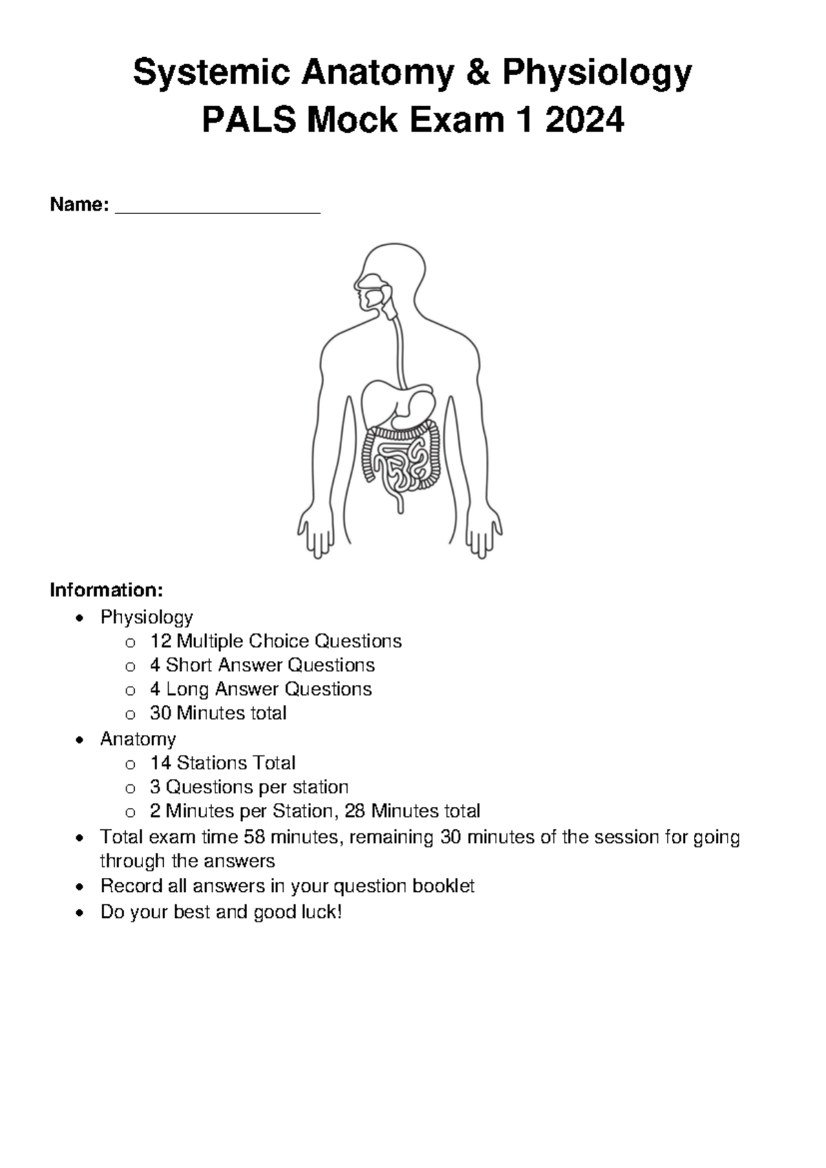 2024 PALS SAP Lab Exam 1 - online book - Systemic Anatomy & Physiology ...