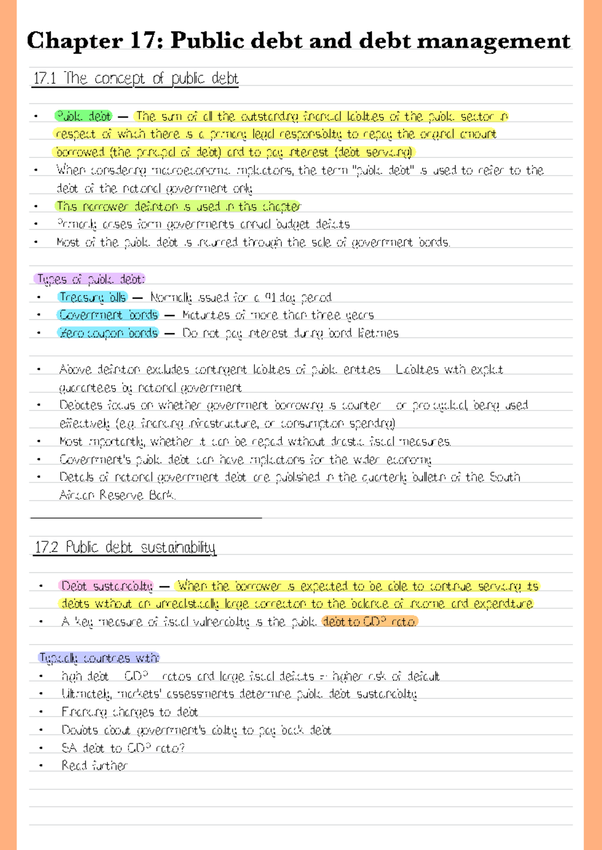 Chapter 17 ECON 314 - 17 The concept of public debt Chapter 17: Public ...