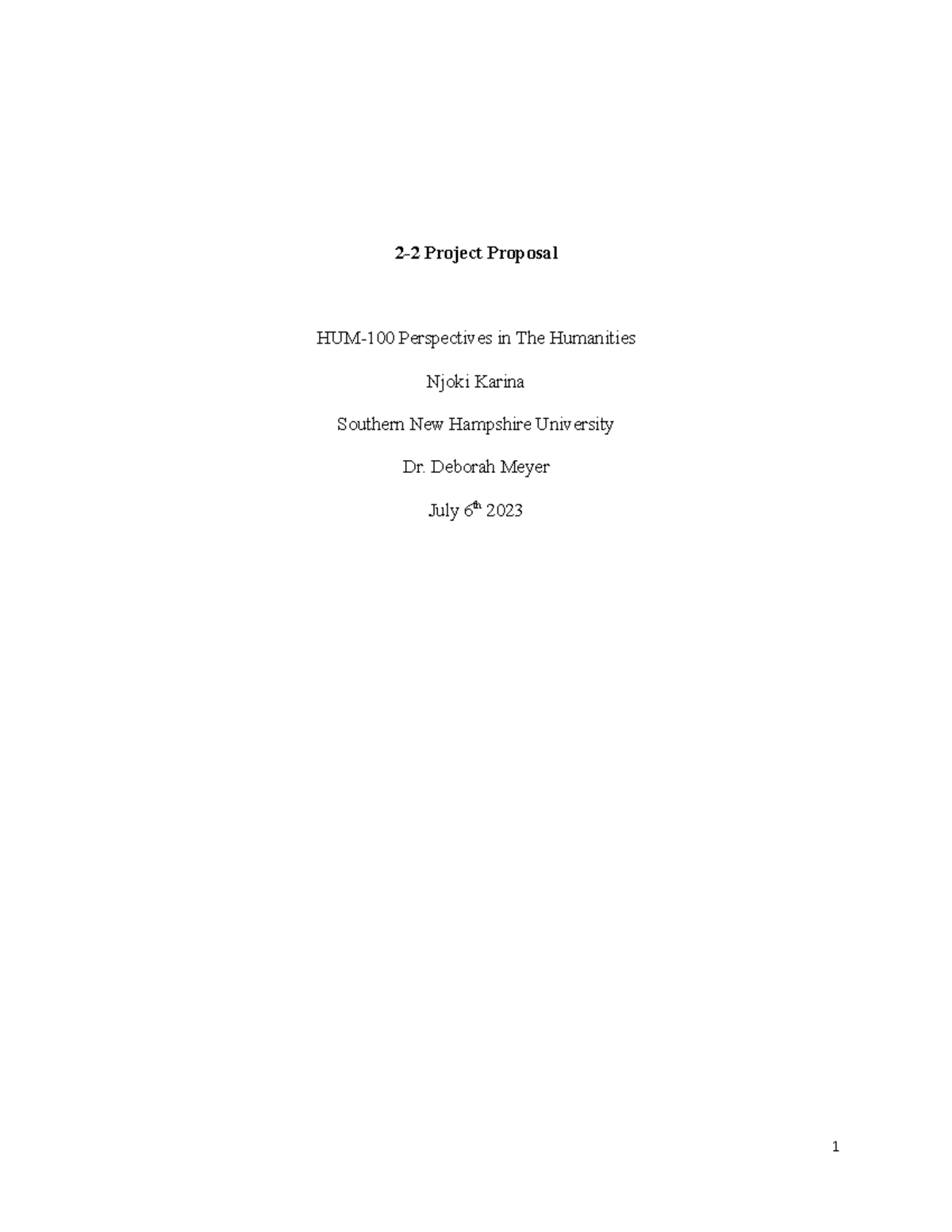 2-2 project proposal - coursework - 2-2 Project Proposal HUM-100 ...