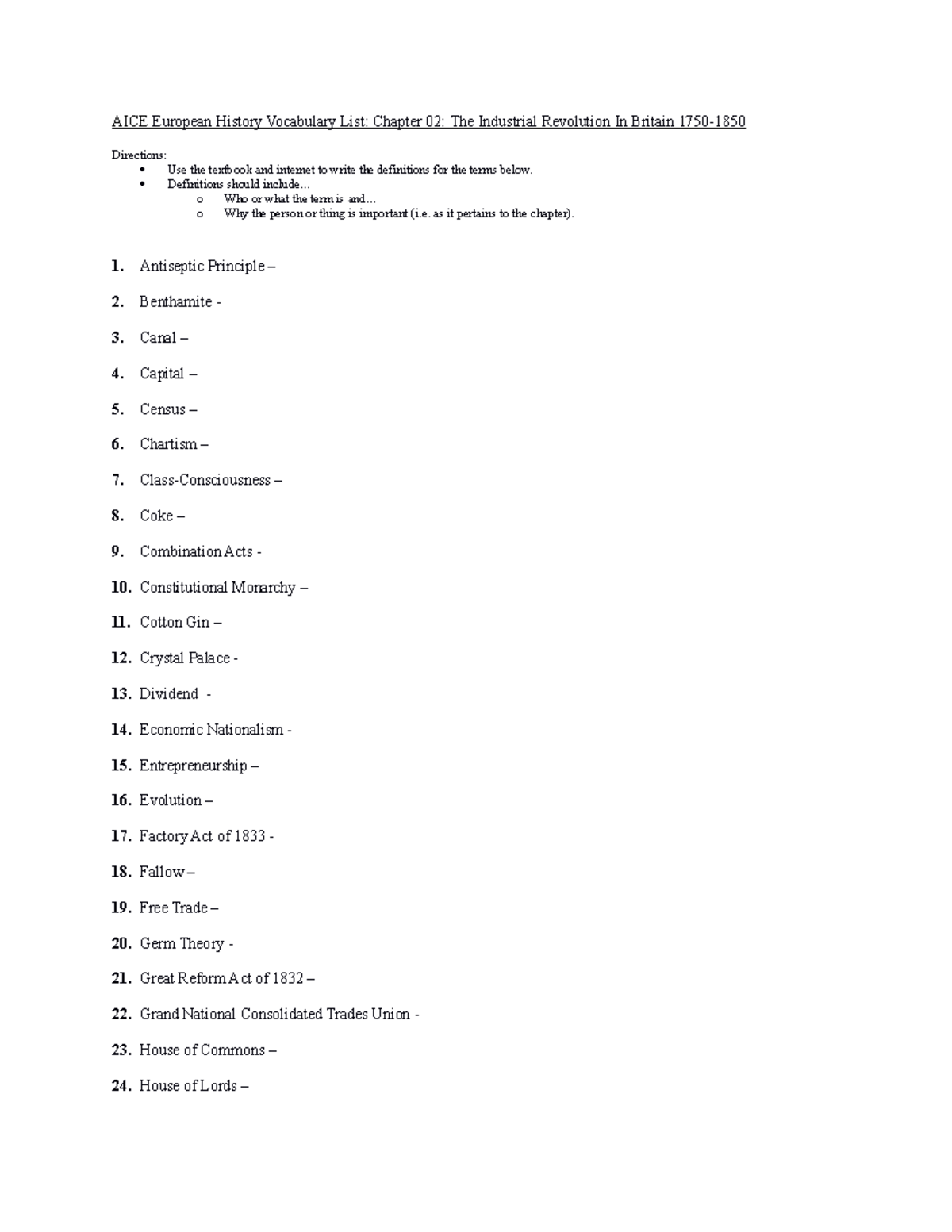 Vocabulary 02 - 5egdge - AICE European History Vocabulary List: Chapter ...