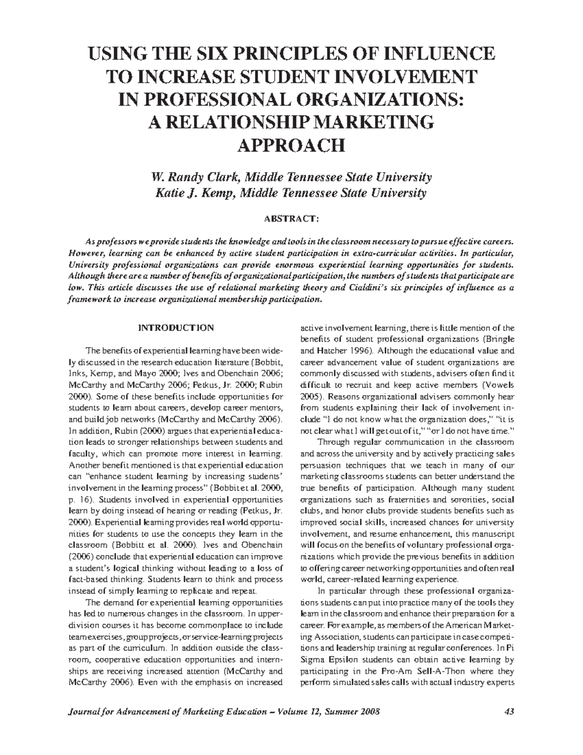 Article Using THE SIX Principles OF Influence Cialdini - Best notes of ...