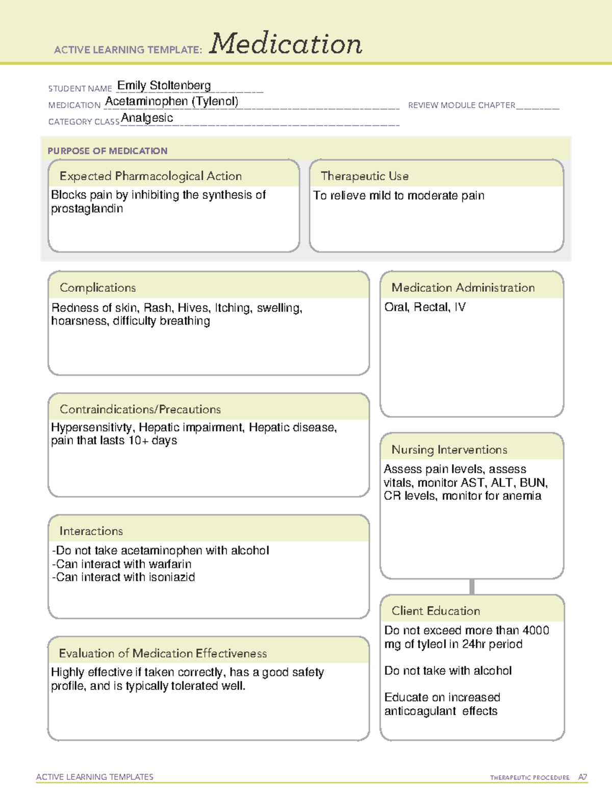 Active learning Medication - ACTIVE LEARNING TEMPLATES THERAPEUTIC ...