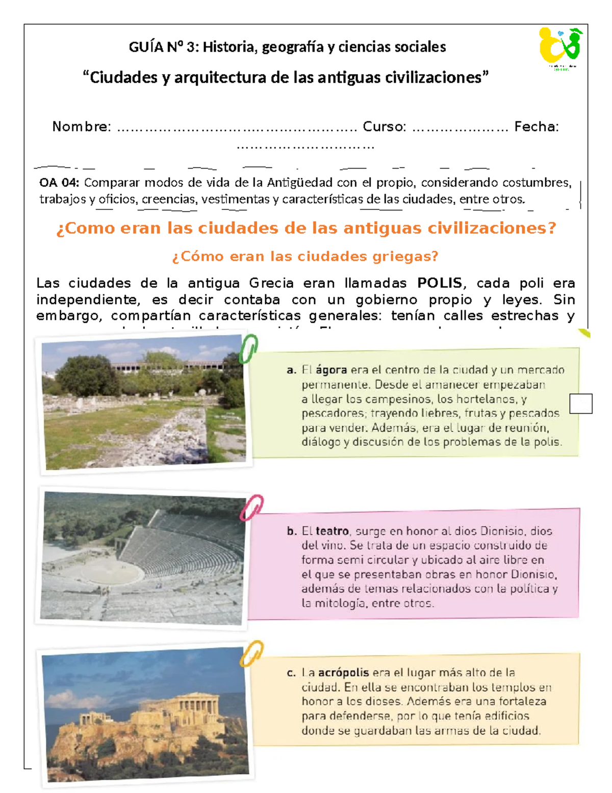 Guia n° 3 Ciudades y arquitectura 22 de agosto - GUÍA N° 3: Historia ...