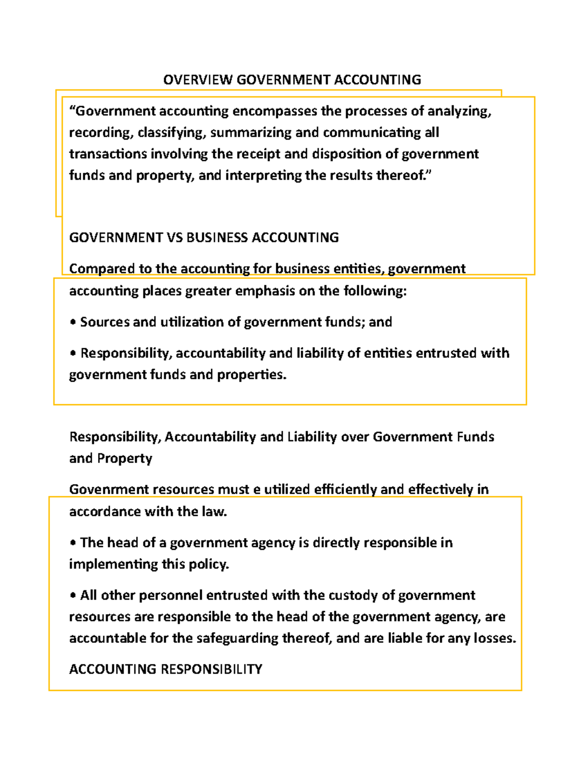 Government Accounting - OVERVIEW GOVERNMENT ACCOUNTING “Government ...