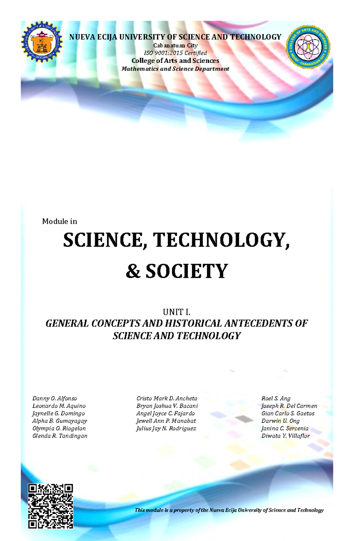 STS (MSD) Module 1 - Module in SCIENCE, TECHNOLOGY, & SOCIETY This ...