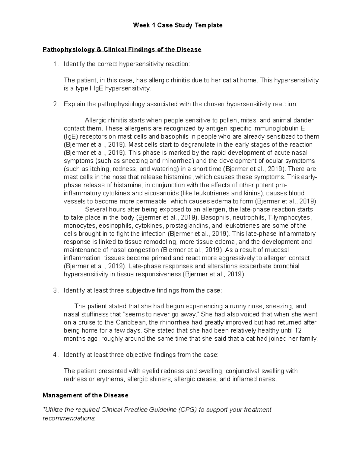 WK 1 Case Study - Week 1 Case Study Template Pathophysiology & Clinical ...