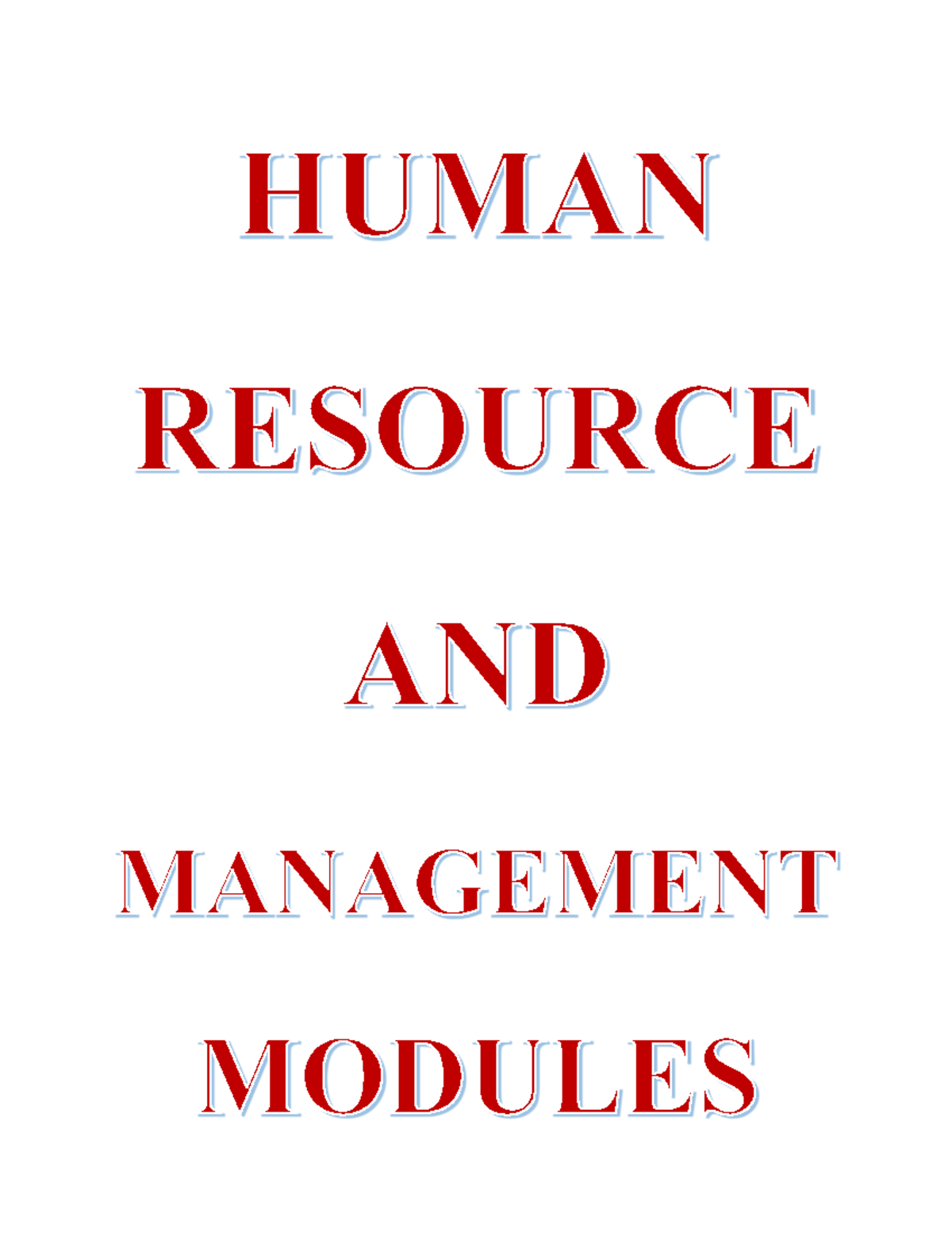 HRM Modules - School purposes work. - source: - Studocu