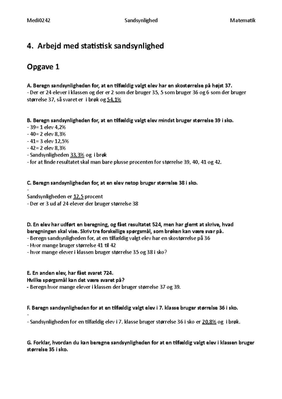 4. arbejd med statistisk sandsynlighed - Medi0242 Sandsynlighed ...