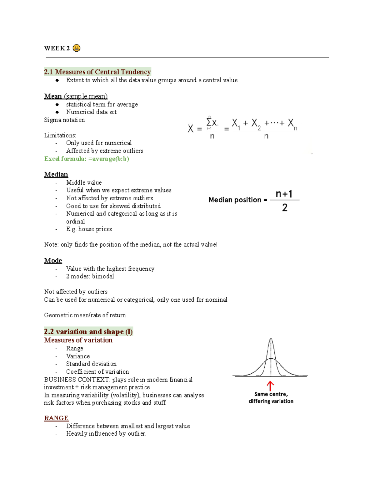 Buss1020 wek 2 - WEEK 2 2 Measures of Central Tendency Extent to which all the data value groups ...