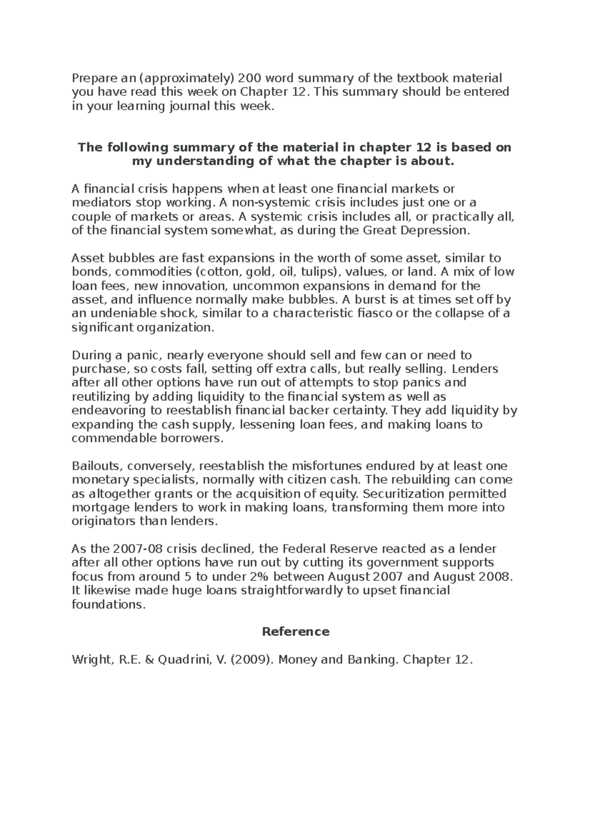 Bus 2203 Learning Journal unit 5 - Prepare an (approximately) 200 word ...