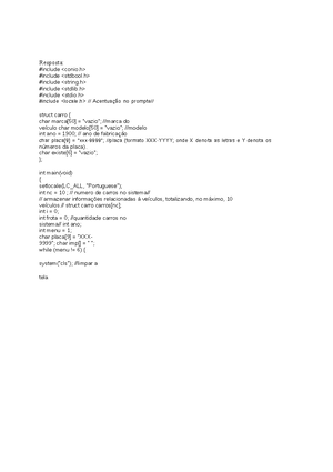 Técnicas DE Programação Atividade 1 (A1) - Caro estudante, Em ...