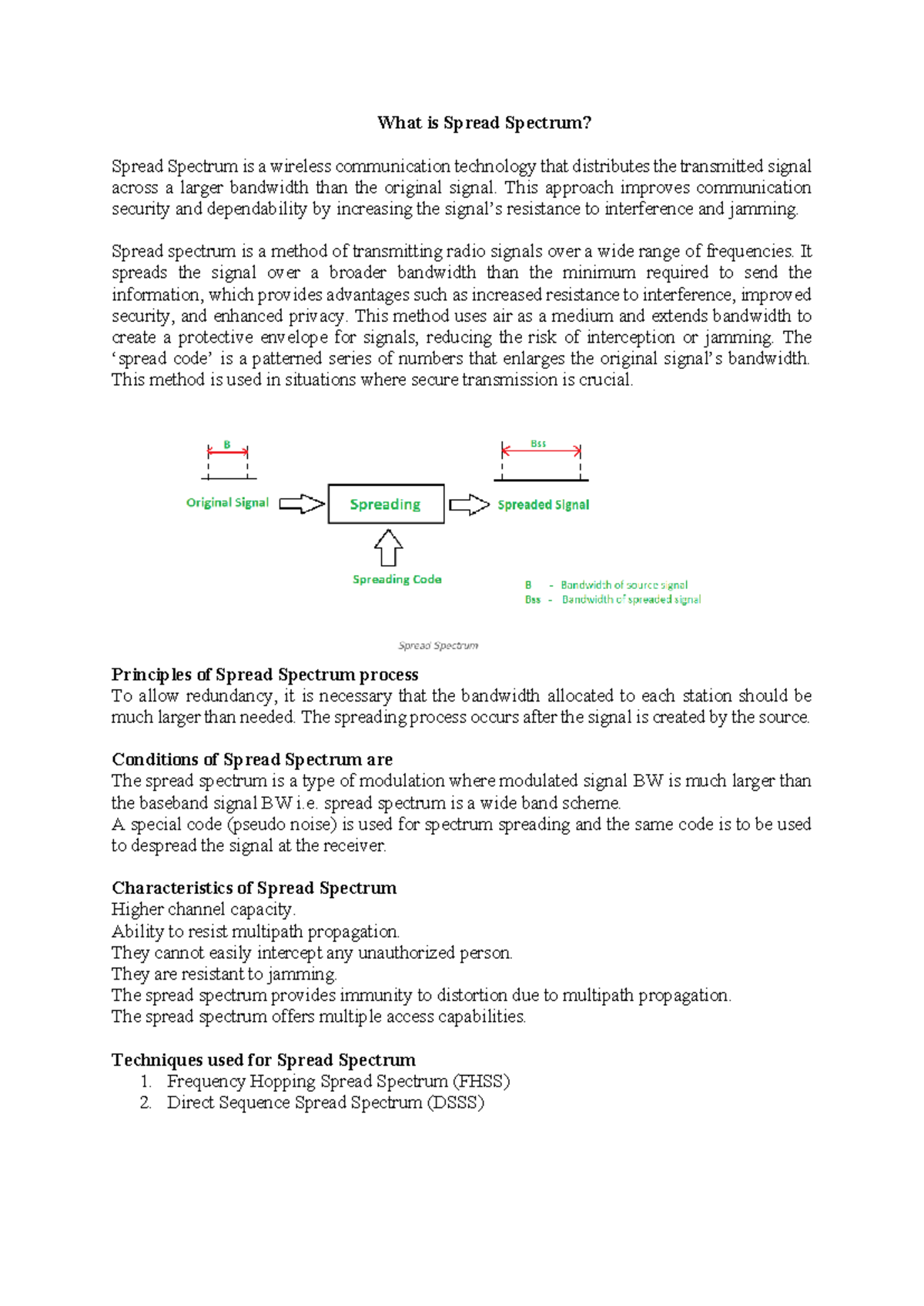 Spread Spectrum - What is Spread Spectrum? Spread Spectrum is a ...