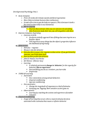 Developmental exam 3 - Lecture notes 1-45 - Developmental exam 3 ...