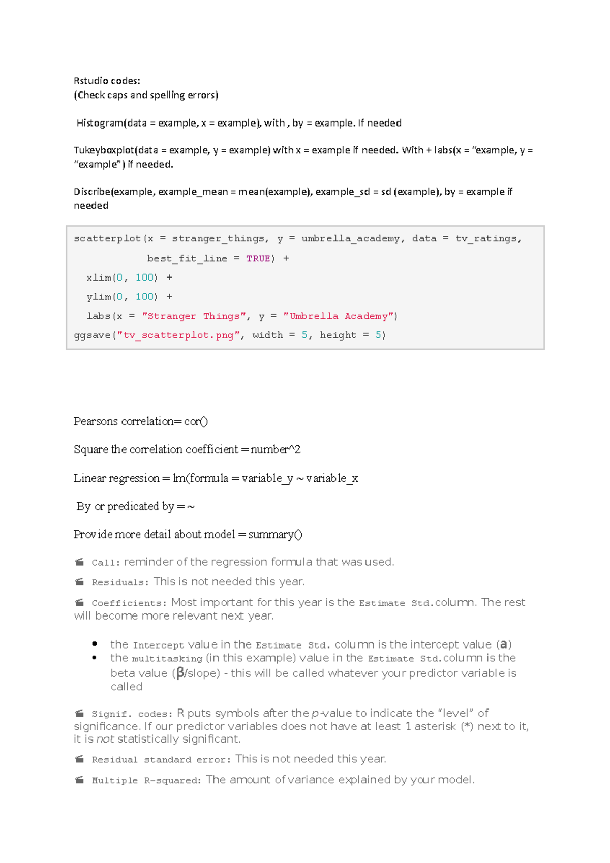 Rstudio codes copy - Rstudio codes: (Check caps and spelling errors ...