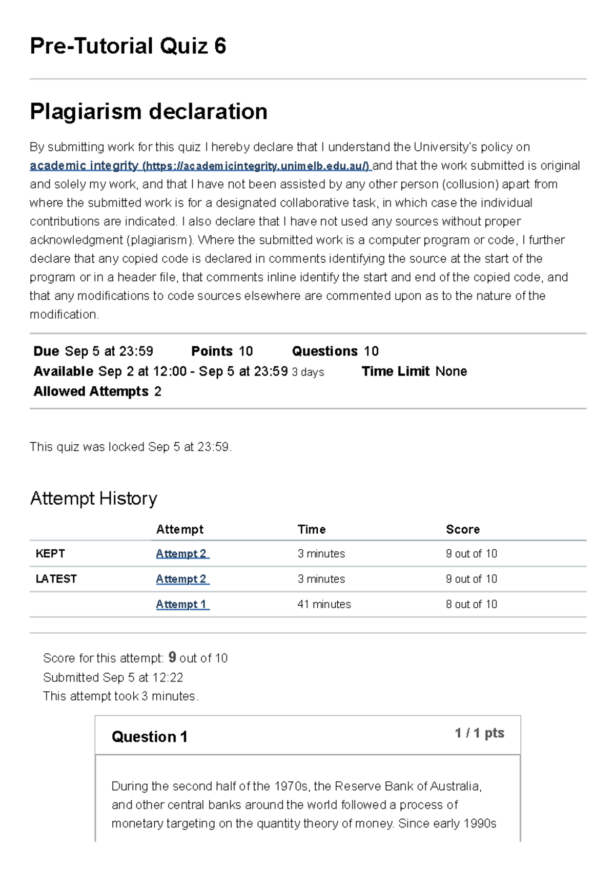 Pre-Tutorial Quiz 6 answer 2021 sem2 - Pre-Tutorial Quiz 6 Plagiarism ...