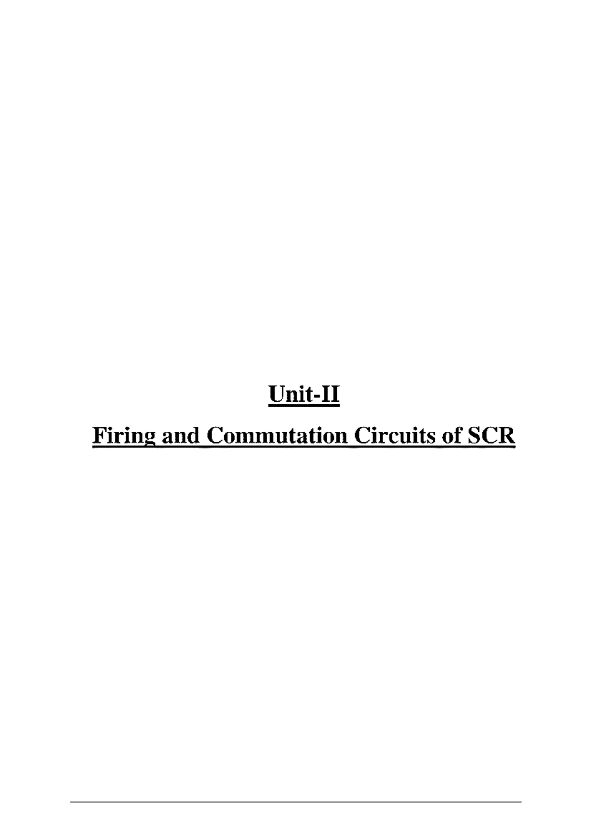 Firing and commutation circuits of SCR - Power Electronics - Studocu