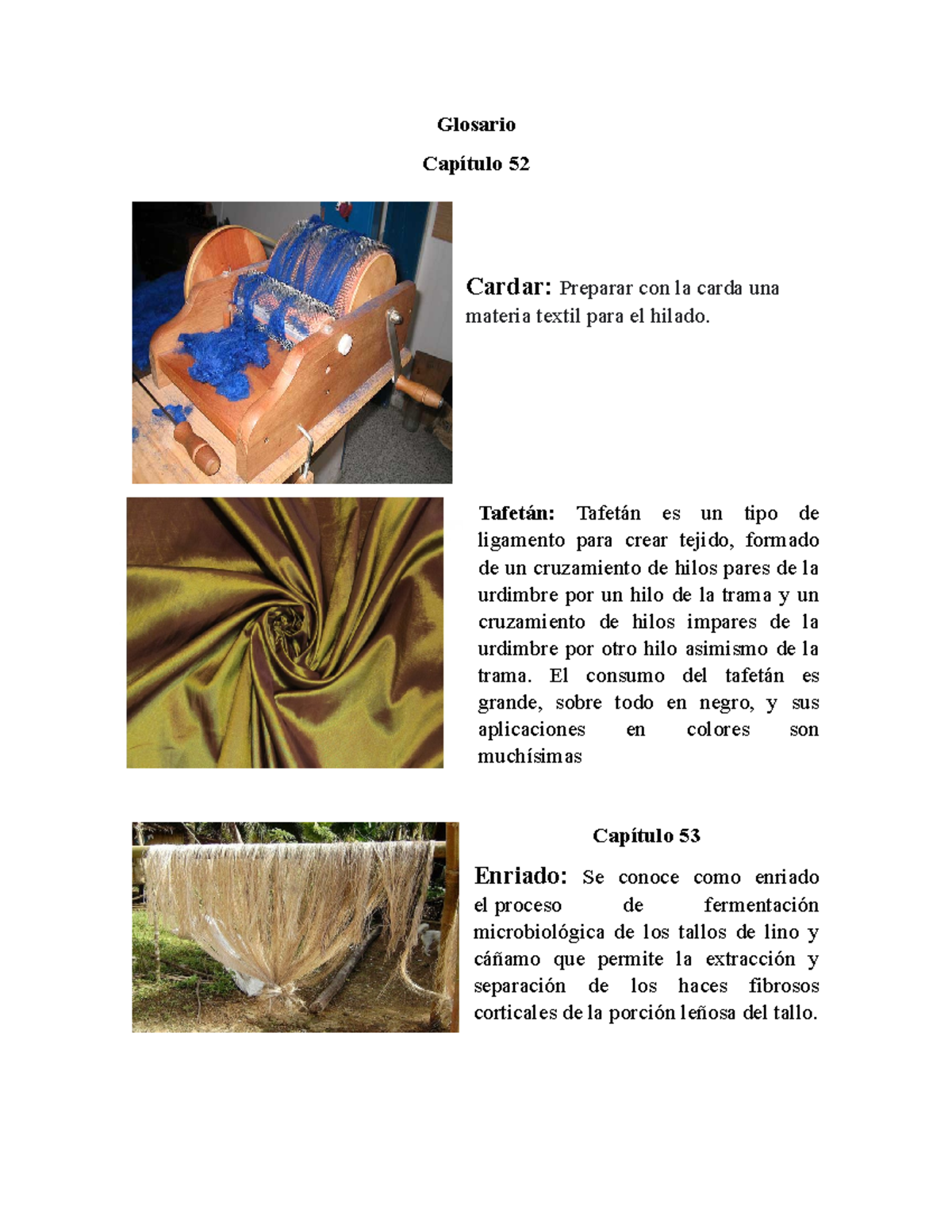 Glosario - aaaaaaaa - Glosario Capítulo 52 Cardar: Preparar con la ...