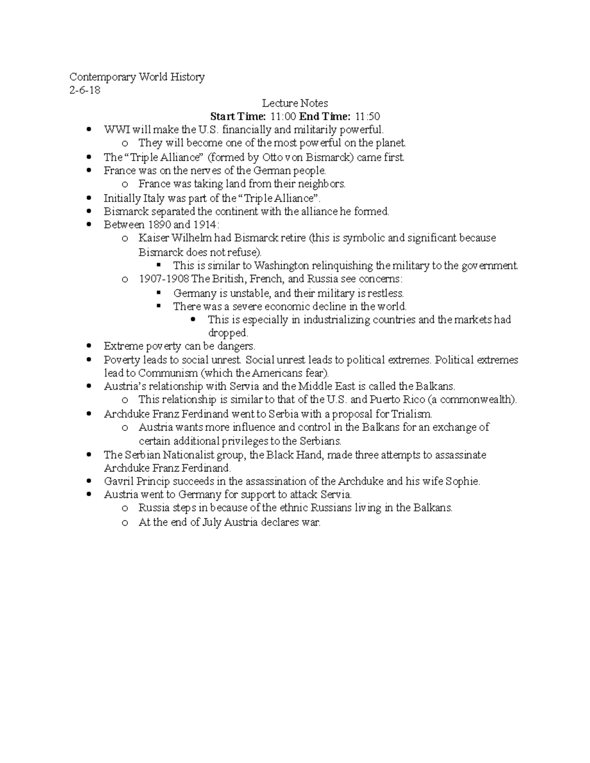 Contemporary World History 2-6-19 Notes - Contemporary World History 2 ...