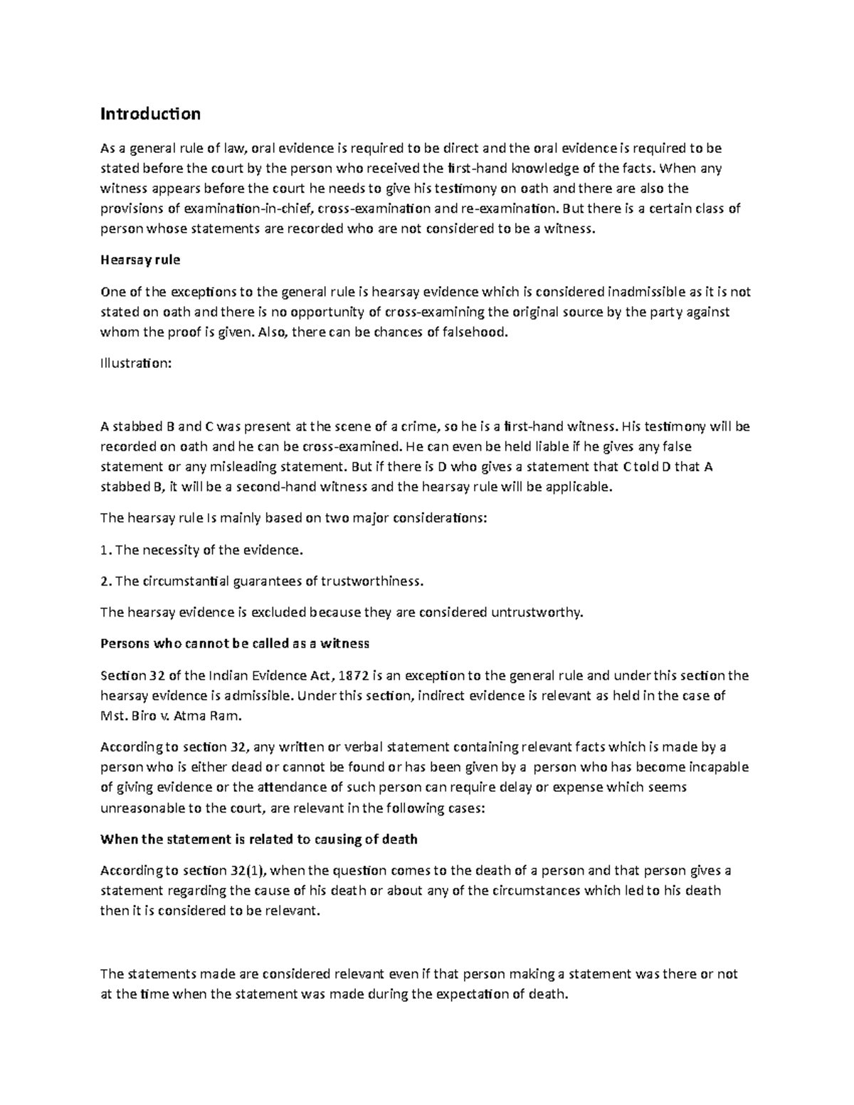 Document Evidence 1 - Introduction As a general rule of law, oral ...