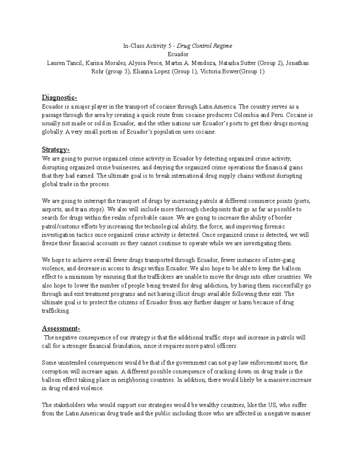 In Class Activity 5-3 - Mendoza, Natasha Sutter (Group 2), Jonathan ...