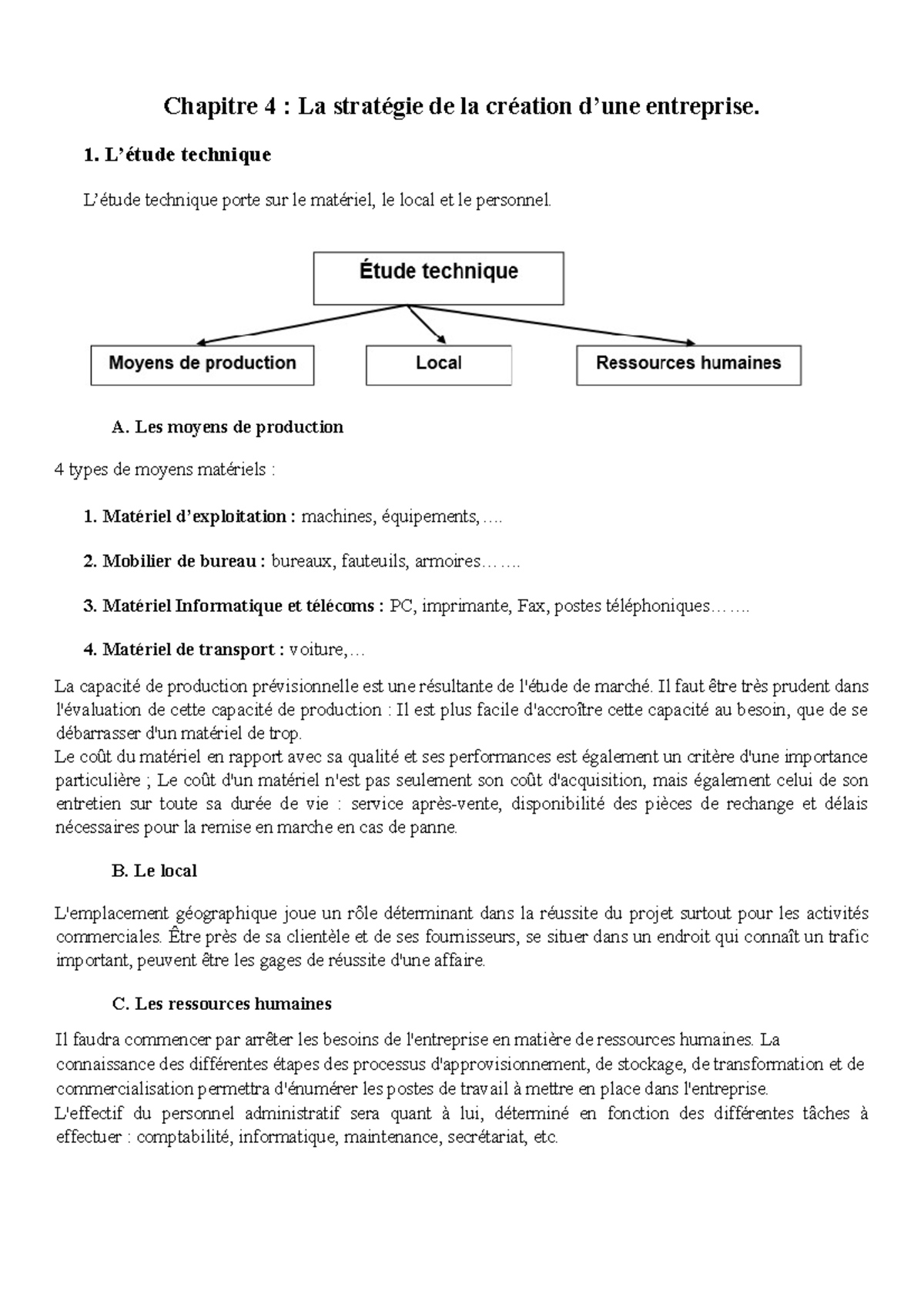 Chapitre 4 - Chapitre 4 : La stratégie de la création d’une entreprise ...