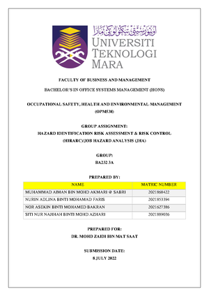Cover letter ASM452 - End user Application - UiTM - Studocu