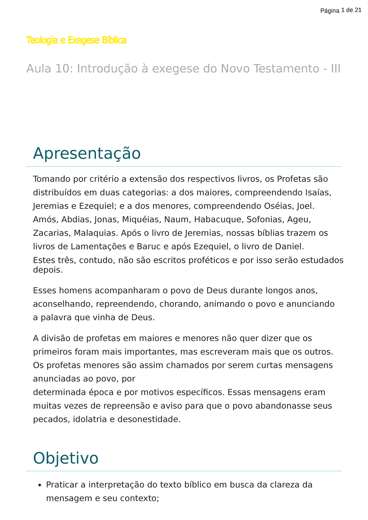 Teologia E Exegese Bíblica - AULA 10-Conceitos, métodos e práticas da ...