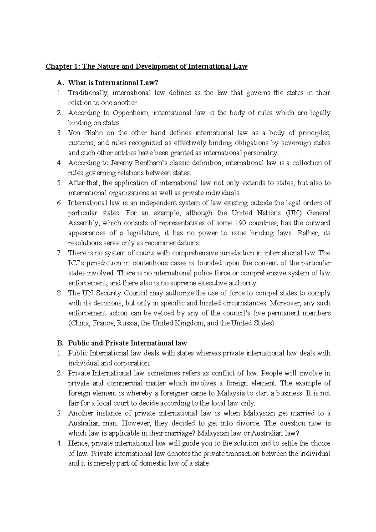 Chapter 1 The Nature and Development of International Law - What is ...