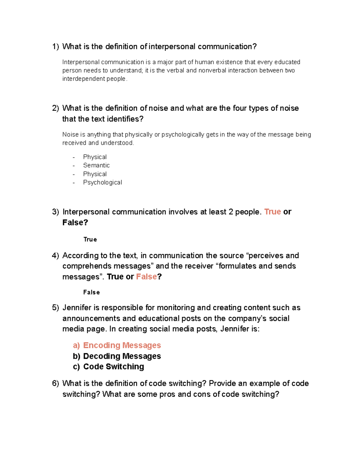 Test Preparation SLWK230 - What is the definition of interpersonal ...