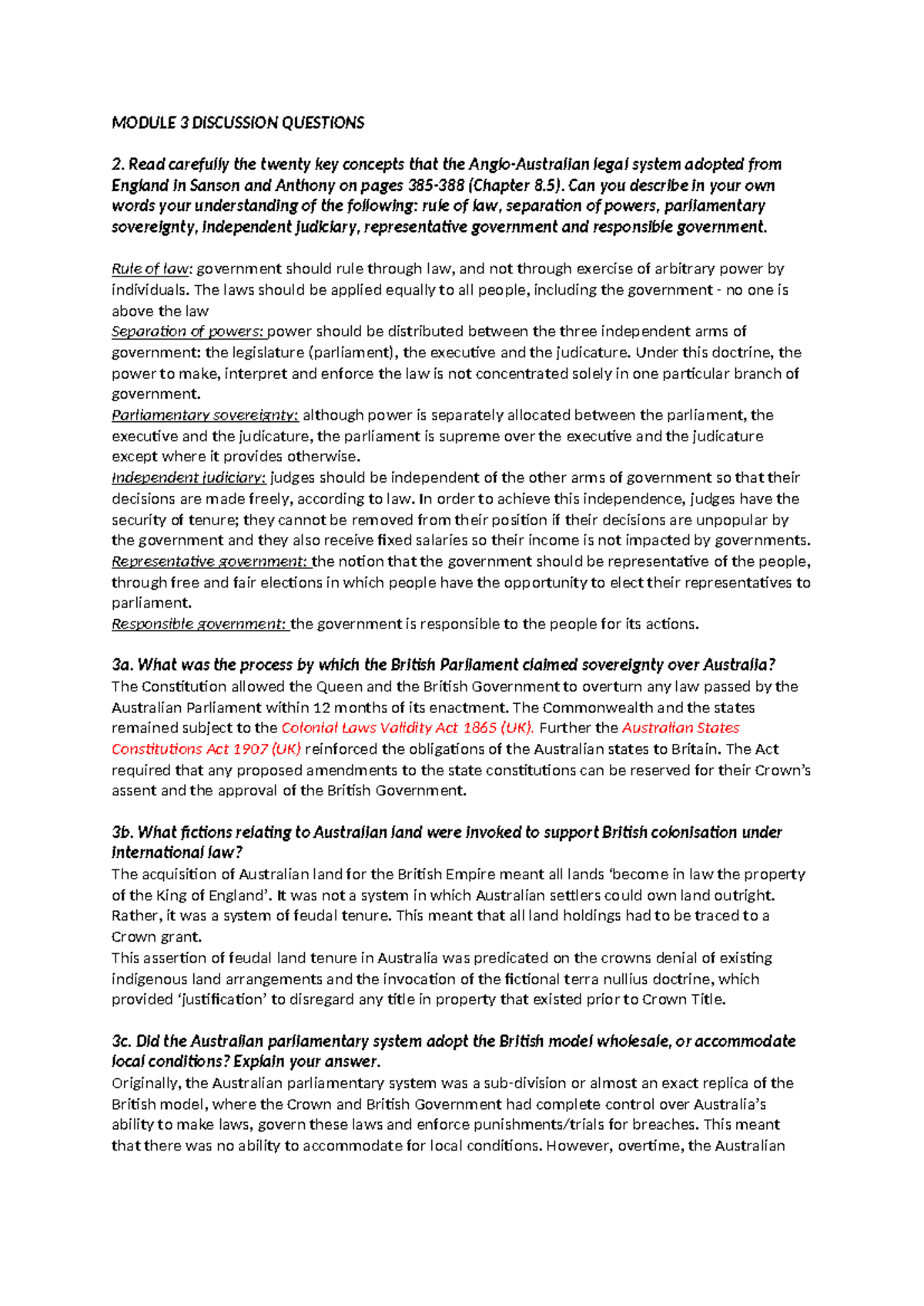 Module 3 - Discussion Questions - MODULE 3 DISCUSSION QUESTIONS Read ...