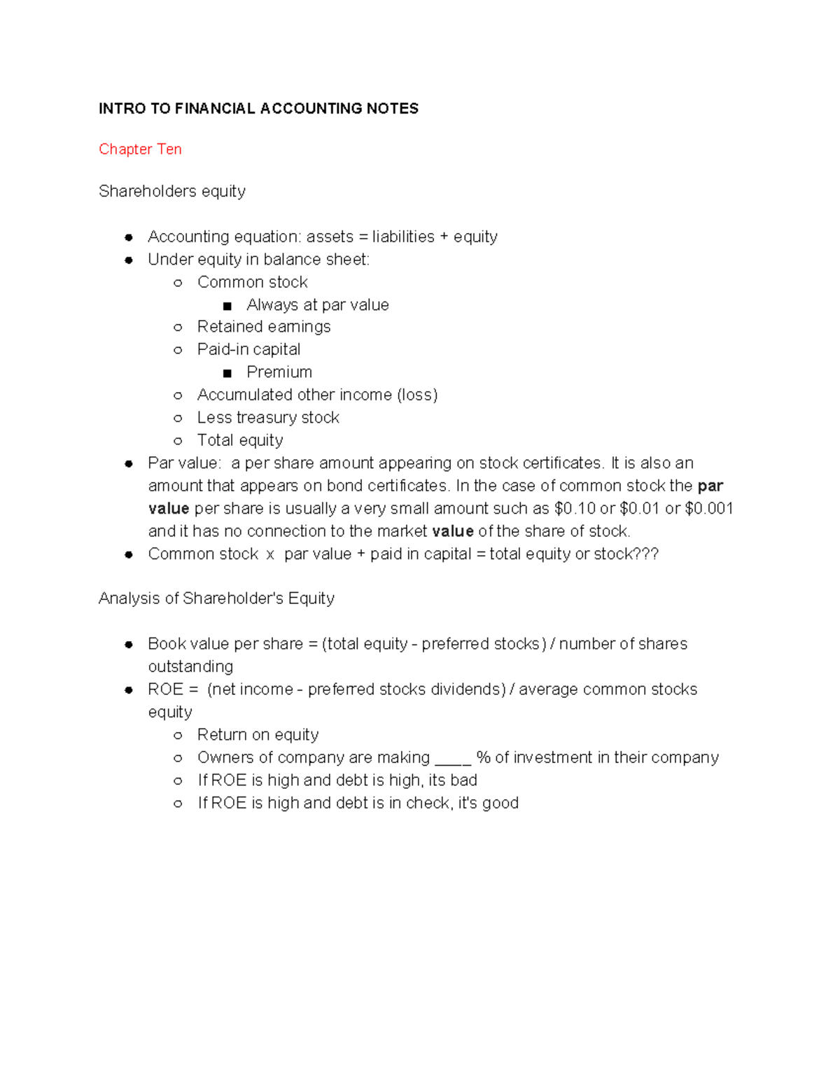 Financial Accounting Notes CH10 - INTRO TO FINANCIAL ACCOUNTING NOTES ...